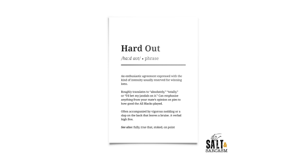 Hard Out Definition Print - Modern Wall Art